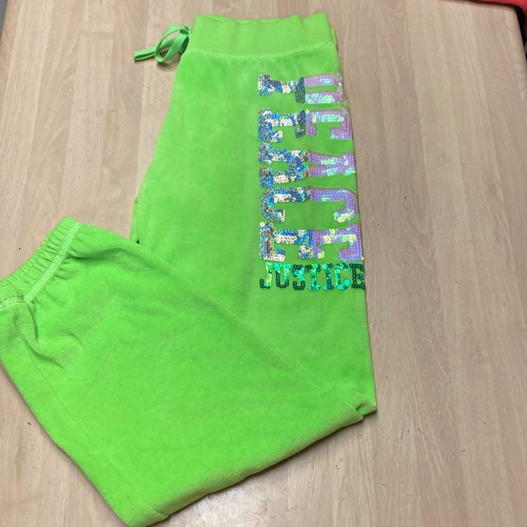 Justice | Bottoms | Justice Girls 4 Lime Green Silver Sequined Silver ...